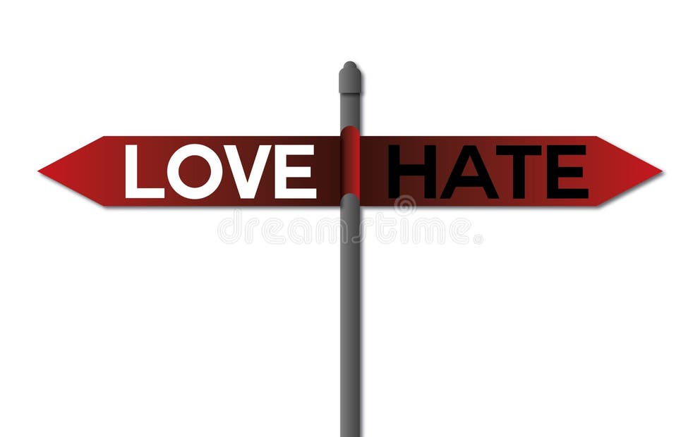 Love and hate sign stock illustration. Illustration of symbol - 84255077