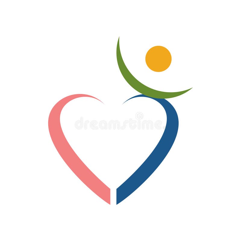 Love Healthy People Icon Logo Design Template Stock Illustration ...