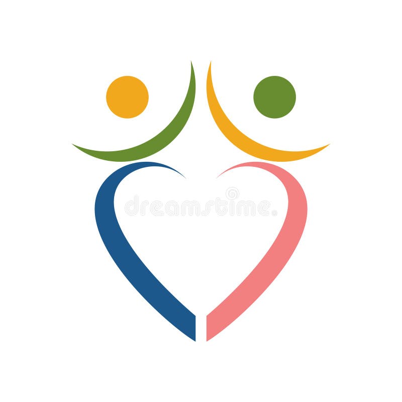 Love Healthy People Icon Logo Design Template Stock Illustration ...