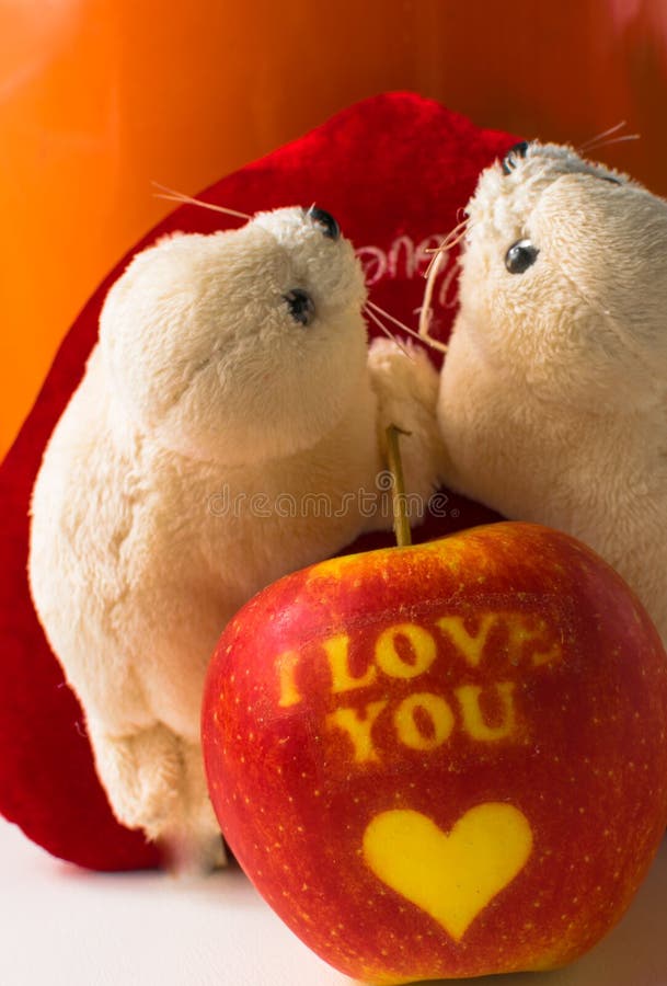 Love Heart with Apple I Love You Stock Image - Image of nutrition ...