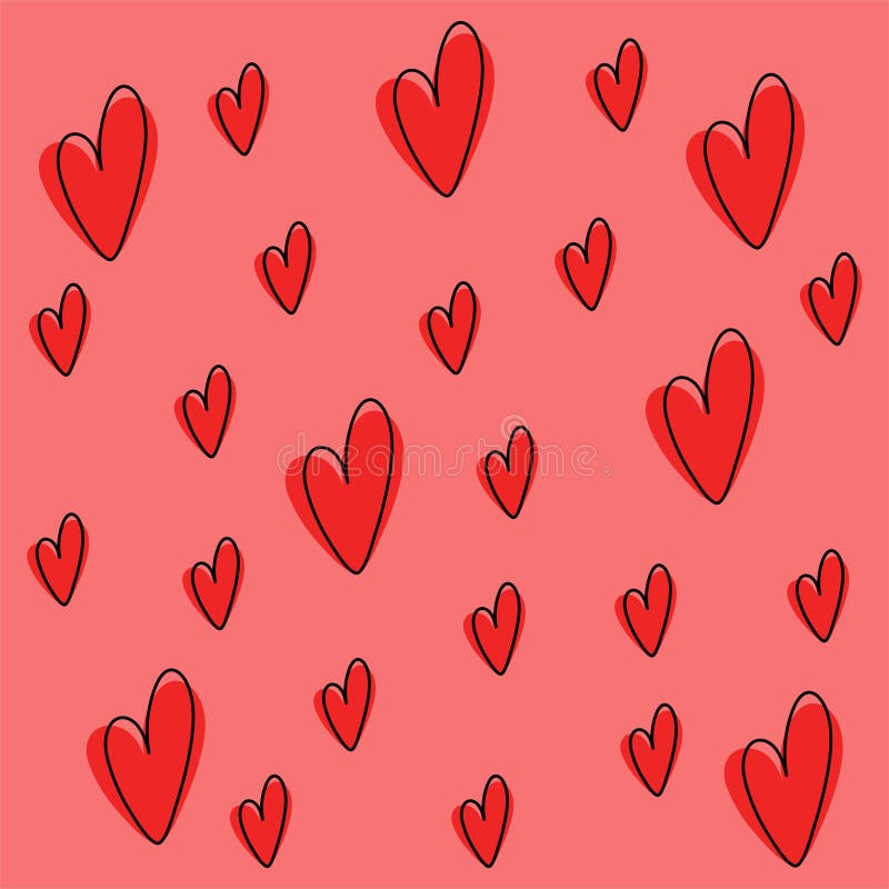 Love Heart Background Square Design Template Vector Stock Illustration ...