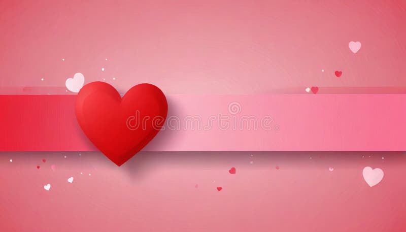 Love Heart Banner Background Stock Illustration - Illustration of ...