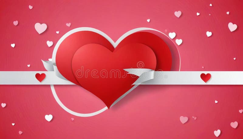 Love Heart Banner Background Stock Illustration - Illustration of ...