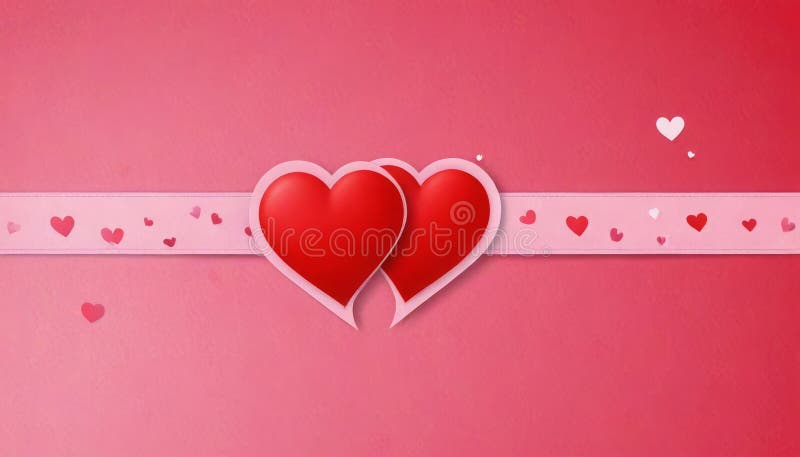Love Heart Banner Background Stock Illustration - Illustration of ...