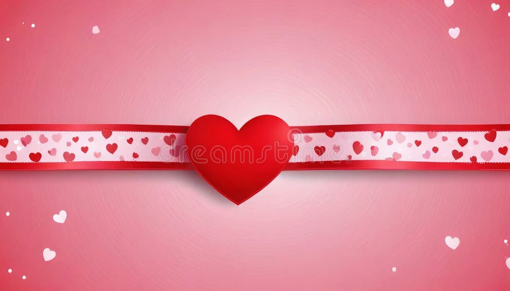 Love Heart Banner Background Stock Illustration - Illustration of ...