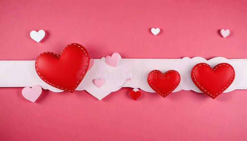 Love Heart Banner Background Stock Illustration - Illustration of heart ...
