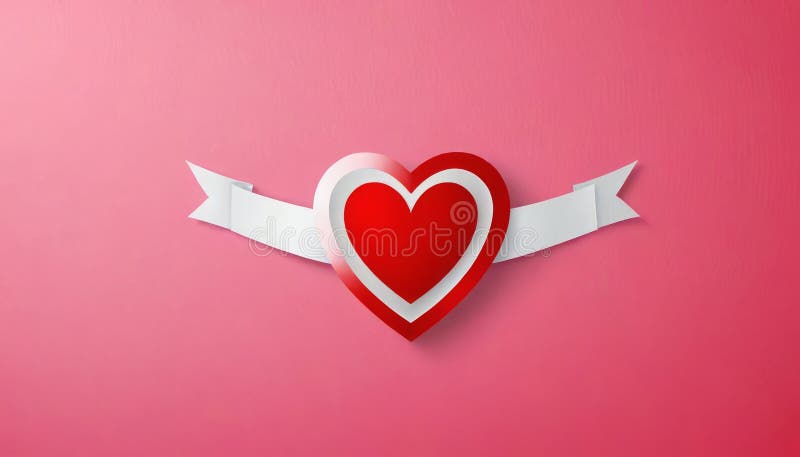 Love Heart Banner Background Stock Illustration - Illustration of ...