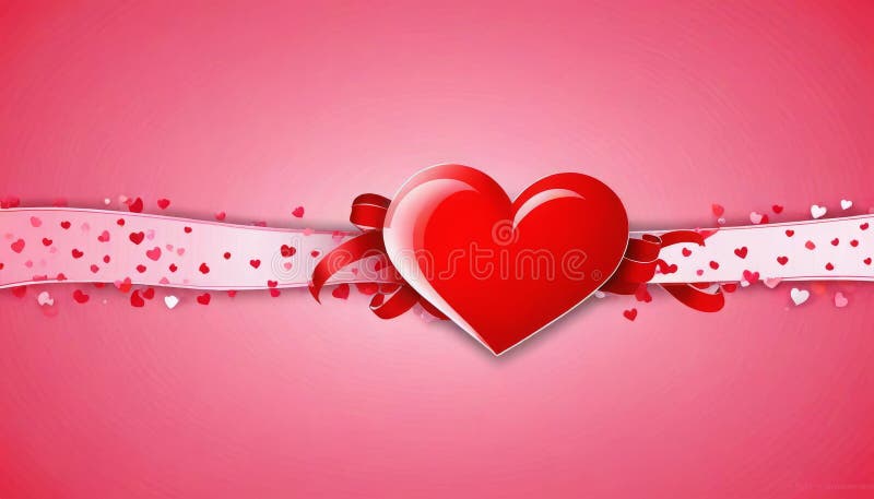 Love Heart Banner Background Stock Illustration - Illustration of ...