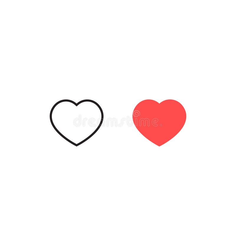 Love, Heart Button Icon Vector in Flat Style Stock Vector ...