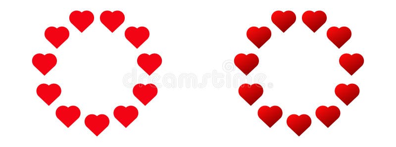 Love Heart Circle Frame. Heart Round Border Stock Vector - Illustration ...