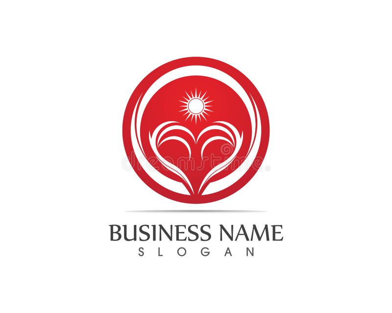 Love Heart Circle Logo Design Illustration Stock Vector - Illustration ...