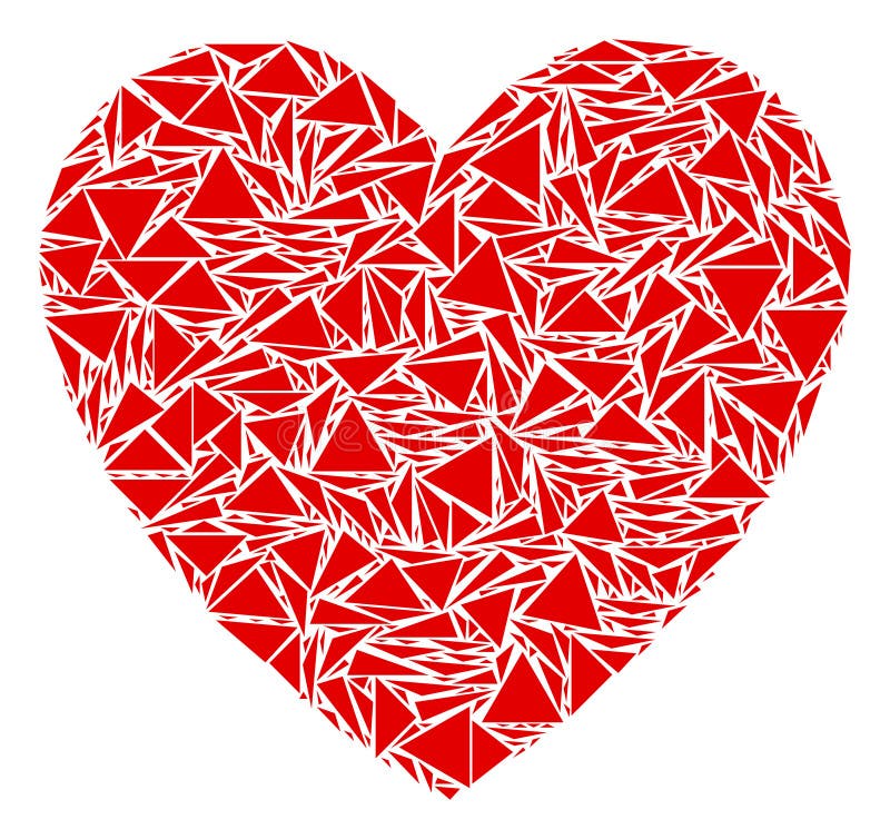 Love Heart Collage of Triangles Stock Vector - Illustration of collage ...