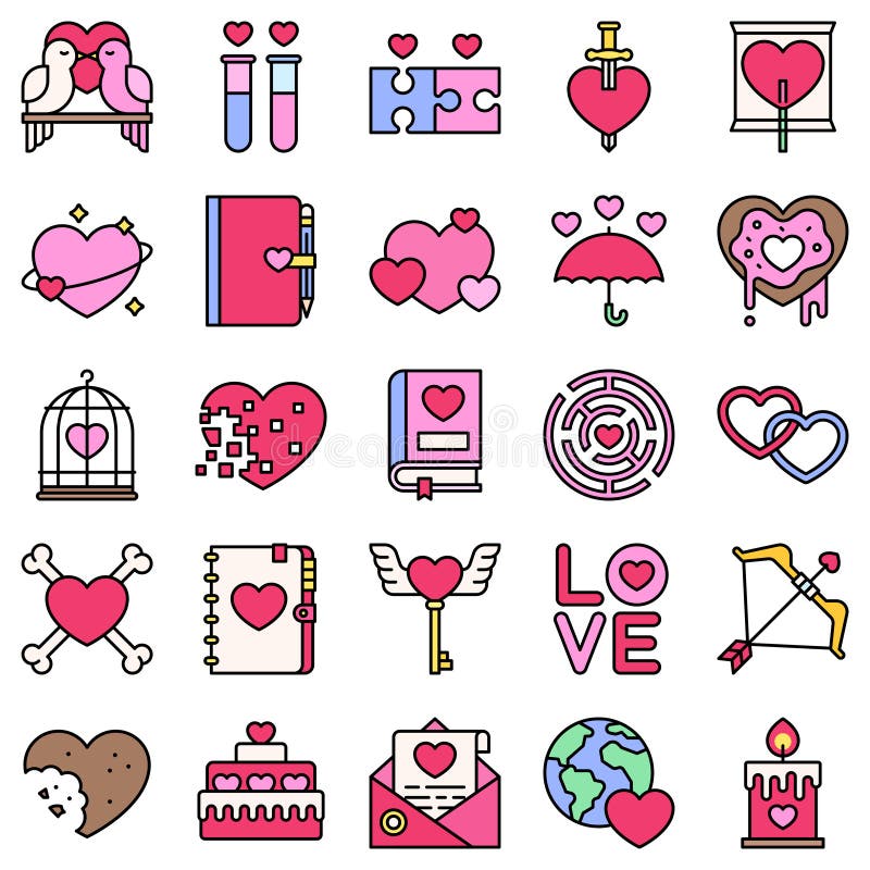 Heart Lollipop Icon, Love and Heart Vector Stock Vector - Illustration of love, icon: 268694047