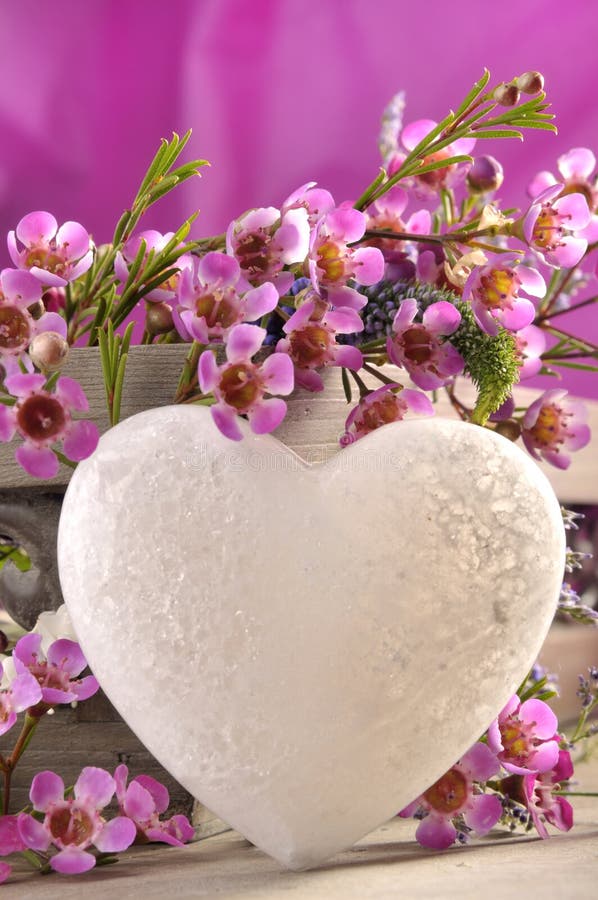 Love heart and flowers stock photo. Image of love, colours - 13476902
