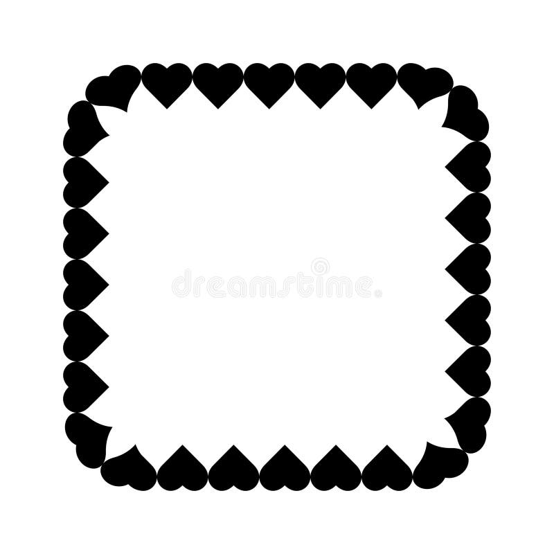 Love Heart Frame Border Design Isolated Background. Vector Illustration ...