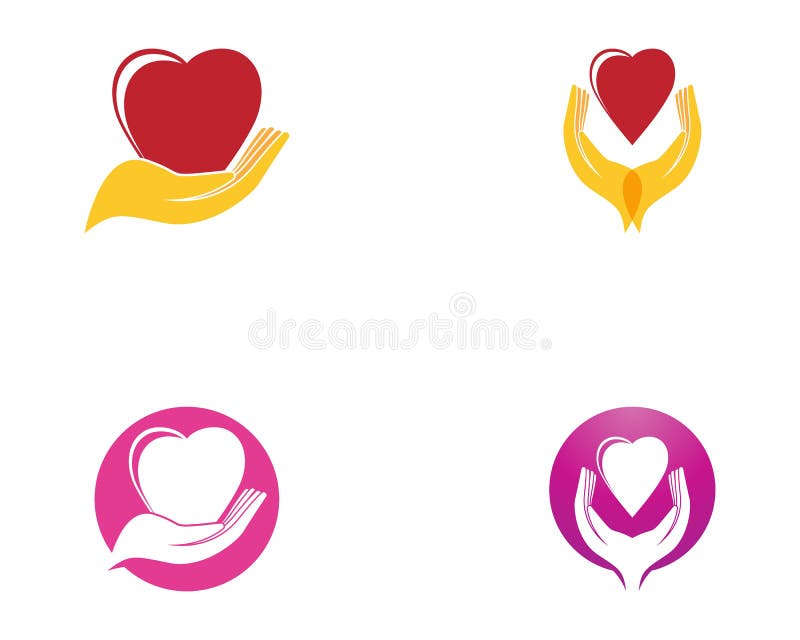 Love Heart in Hand Logo Vector Template Stock Vector - Illustration of ...