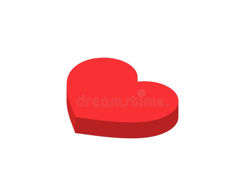 Love Heart Isometric Icon Concept. 3d Concept. Vector Illustration ...