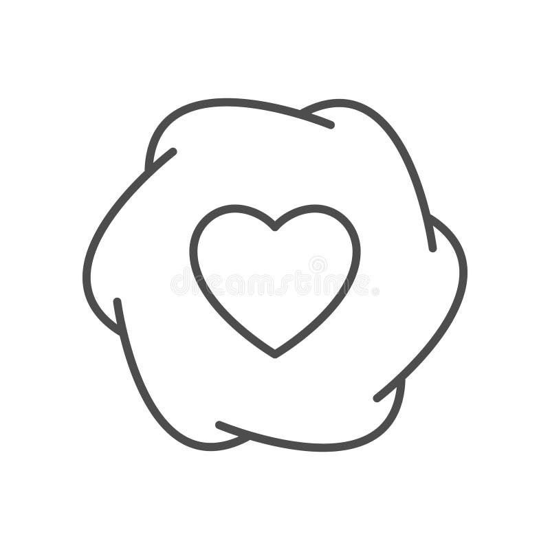 Heart Line Outline Icon and Romance Element Stock Vector - Illustration ...