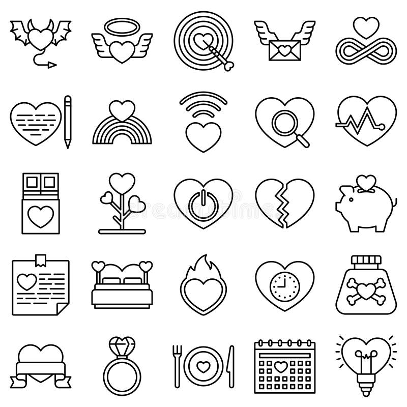 Heart with Power Symbol Icon, Love and Heart Vector Stock Vector ...