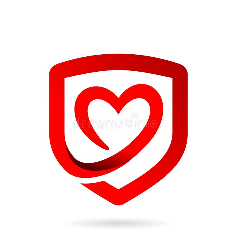 Shield with Heart Symbol. Vector Illustration. Stock Illustration ...