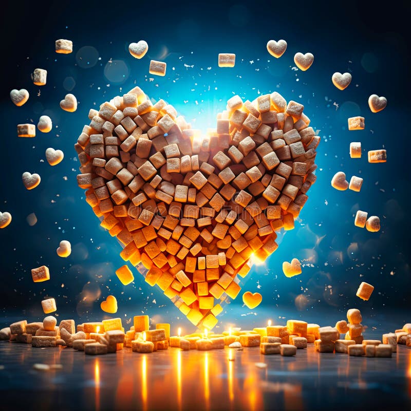 Love Heart Made from Biscuits and Crackers Stock Image - Image of ...