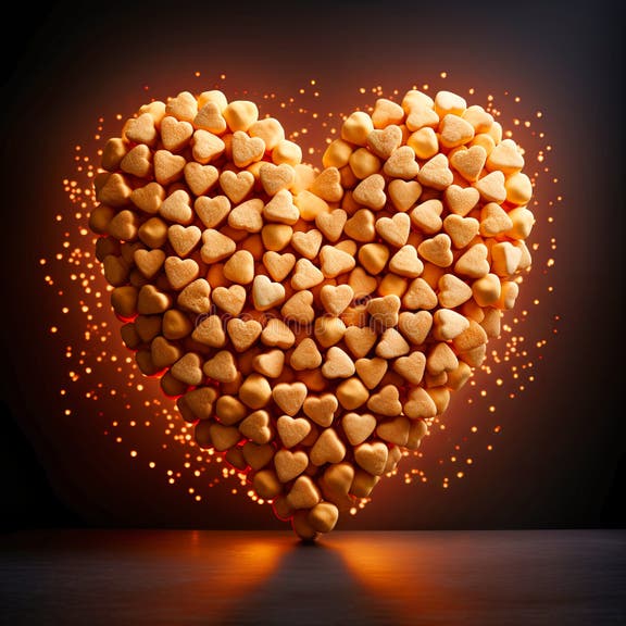 Love Heart Made from Biscuits and Crackers Stock Image - Image of ...