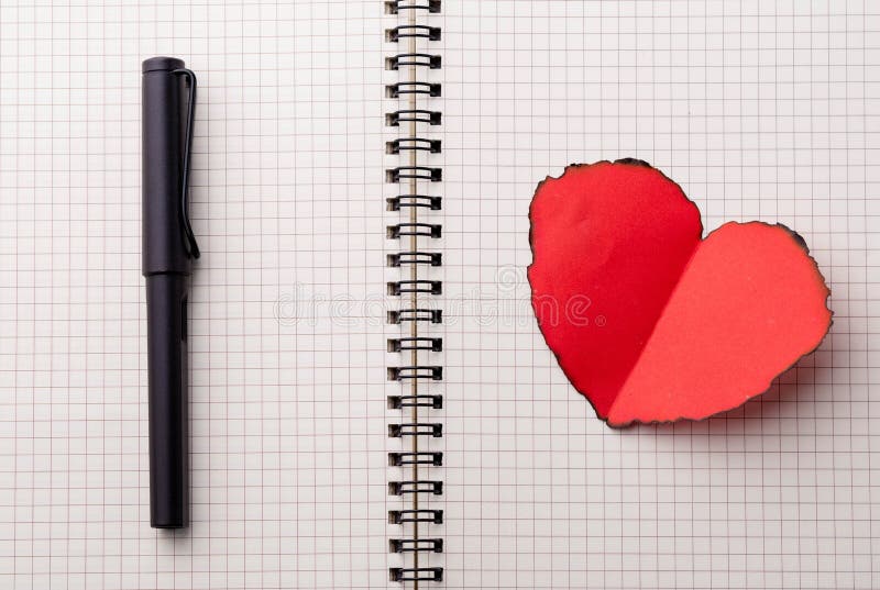 Love heart on notebook stock photo. Image of blank, cover - 85137804