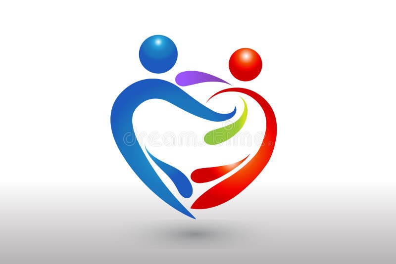 Love Heart People Dancing Icon Logo Vector Stock Vector - Illustration ...