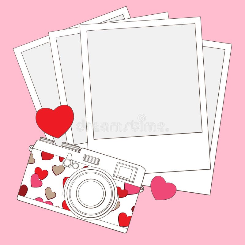 Love and Heart Photo Camera Background Stock Vector - Illustration of ...