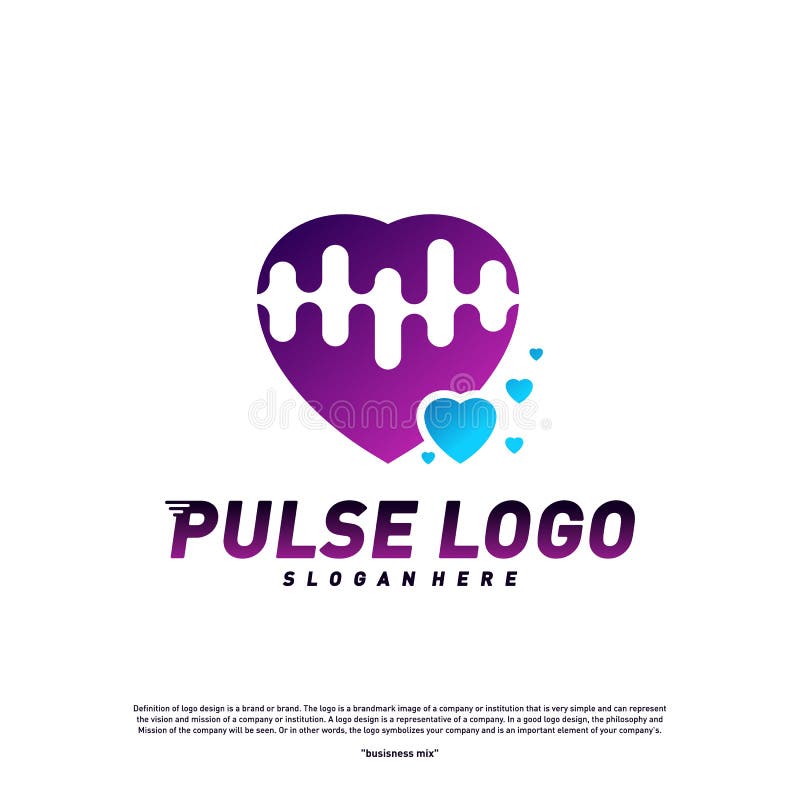 Love Heart Pulse Logo Design Concept Vector. People Beat Logo Template ...