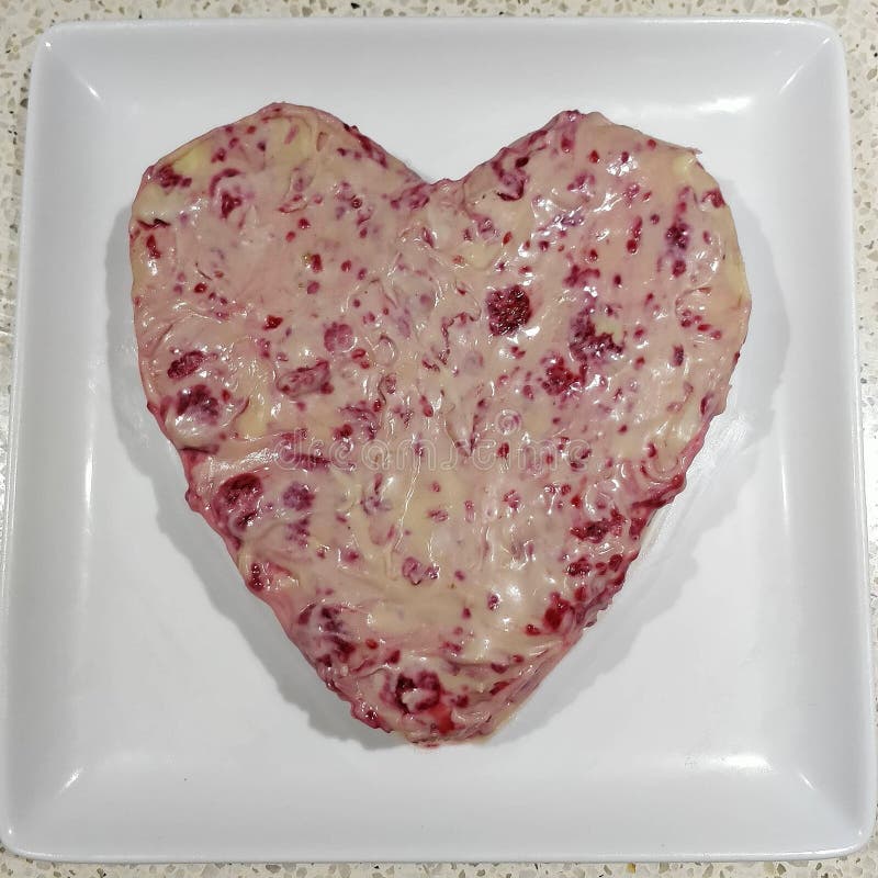 Love Heart Raspberry White Chocolate Cake for Valentine S Stock Photo ...