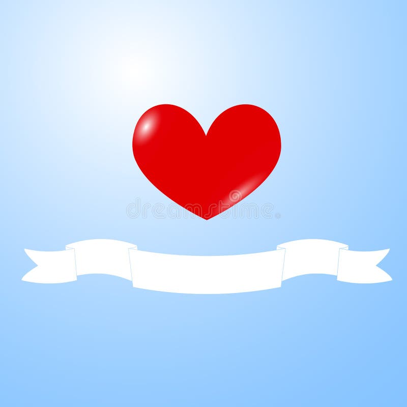 Love heart and ribbon stock illustration. Illustration of decoration ...