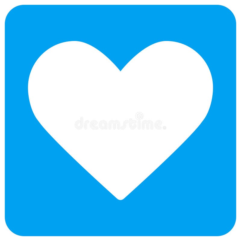 Love Heart Rounded Square Raster Icon Stock Illustration - Illustration ...
