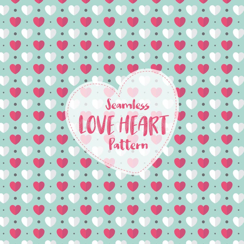 Love Heart Seamless Pattern on Romantic Pastel Color. Vector ...