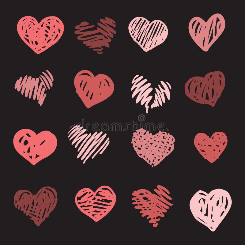 Love. Heart set. stock vector. Illustration of modern - 40034882