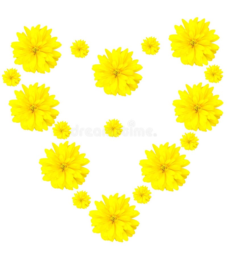 Love Heart Shape Flower Design Stock Photo - Image of yellow, flower ...