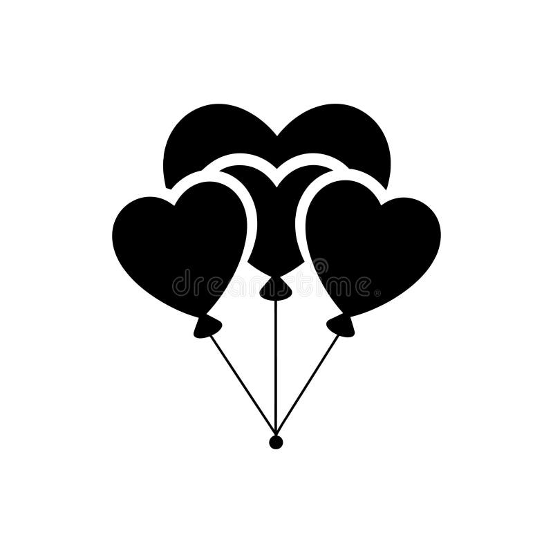 Love Heart-shaped Balloons Icon Stock Vector - Illustration of balloons ...