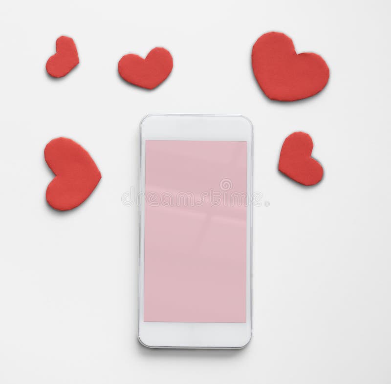 Love Heart Smart Phone Romance Stock Photo - Image of tech, smart: 87644440
