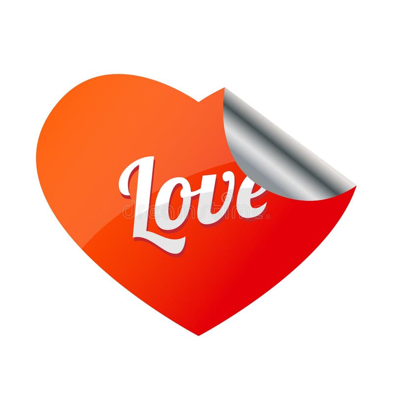 Love heart sticker. stock vector. Illustration of holiday - 23281844