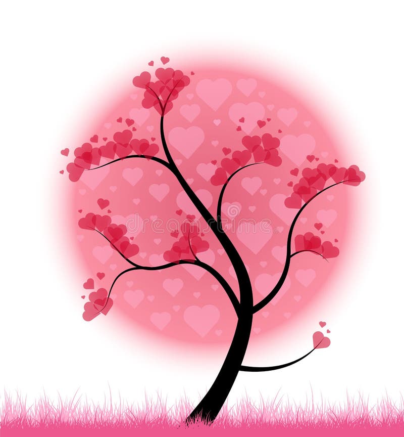 Love heart tree stock illustration. Illustration of hearts - 23119412