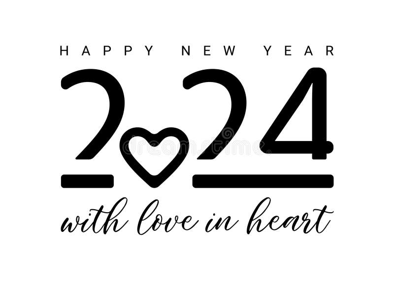 2024 with love in heart. stock vector. Illustration of logo - 277019977