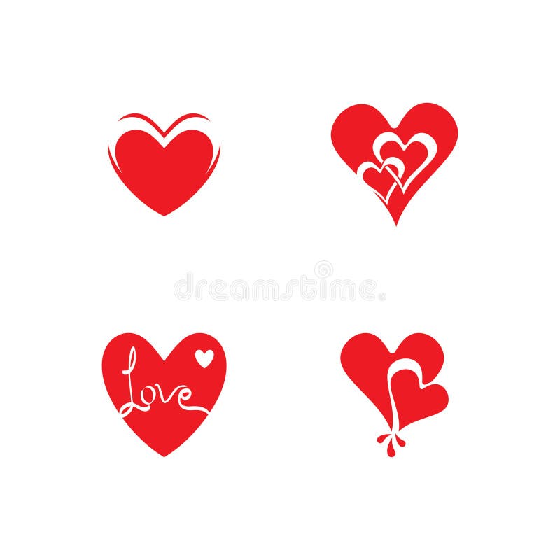 Love Heart Vector Icon and Symbol Template Illustration Stock ...