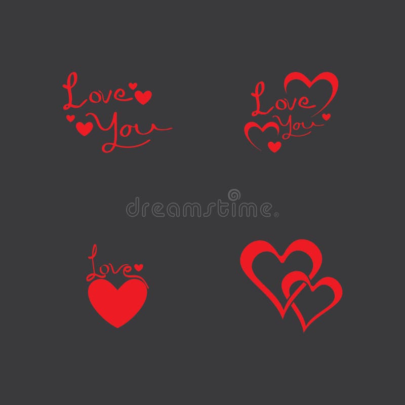 Love Heart Vector Icon and Symbol Template Illustration Stock ...