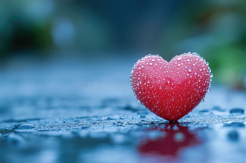 Love Heart with Water Drops and Splashes Stock Illustration ...