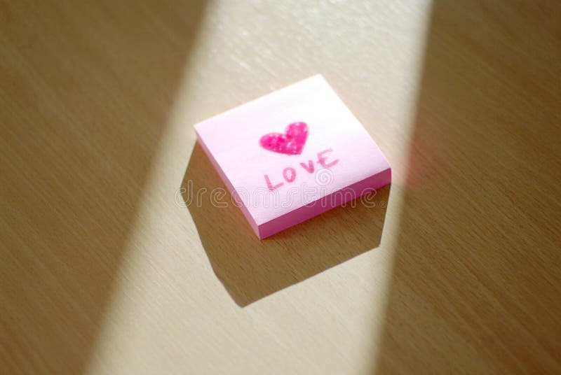 Love and Heart Writing on Post it Stock Photo - Image of bulletin ...