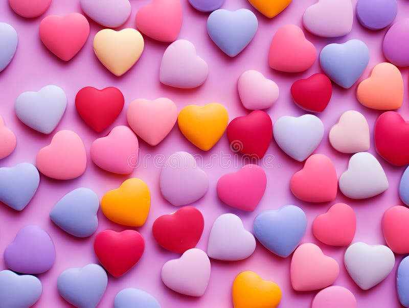 Love Hearts Background for Valentines Day - Color Hearts Design Stock ...