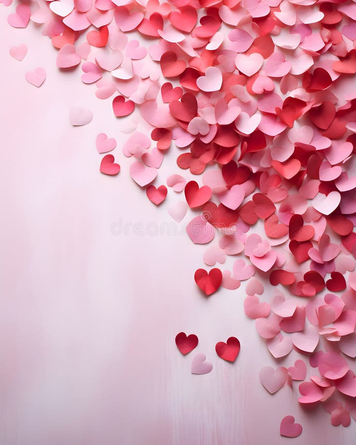 Love Hearts Background Paper Origami Style - Valentines Design Theme ...