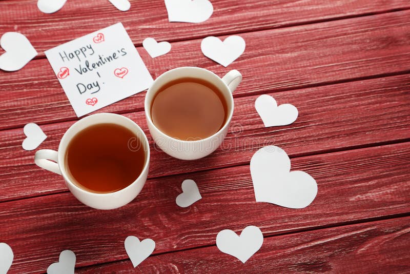 Love Hearts with Cups of Tea Stock Photo - Image of beverage, holiday ...
