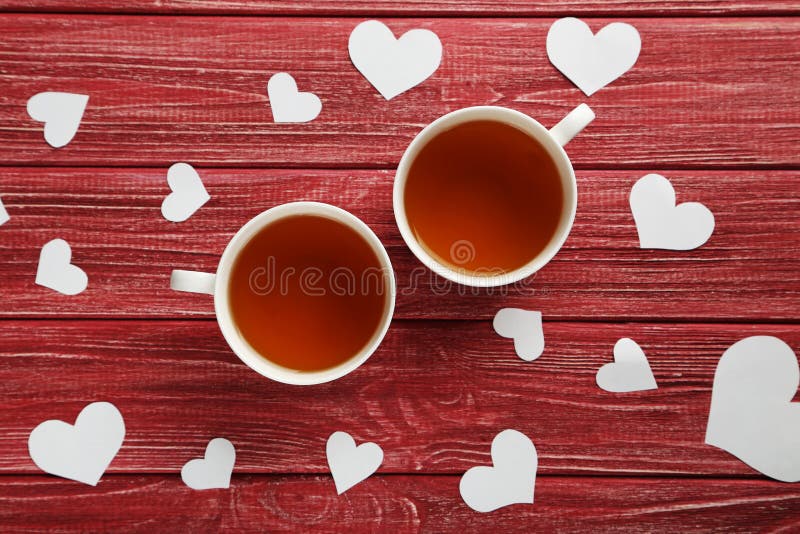 Love Hearts with Cups of Tea Stock Photo - Image of drink, gift: 65681596