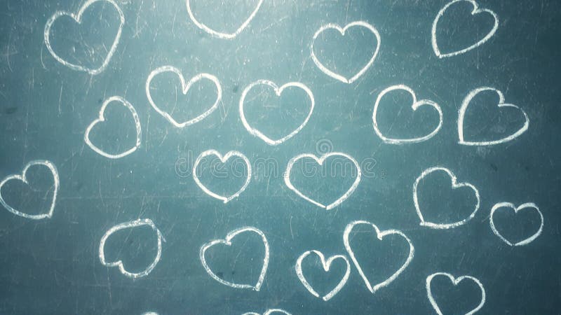 Love Hearts Drawing on a School Chalkboard, Love Concept Stock Image ...